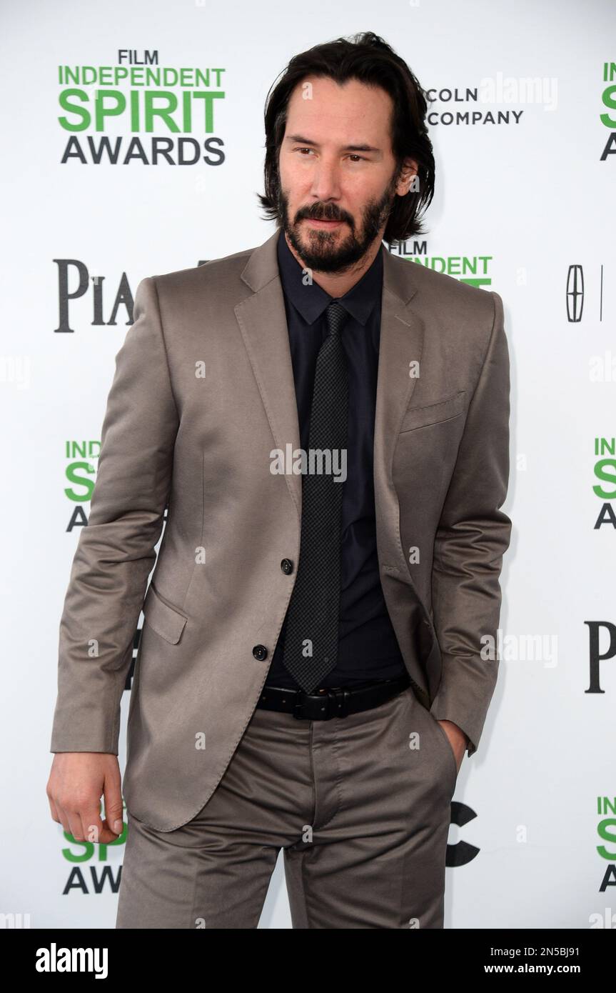 Keanu Reeves arrives at the 2014 Film Independent Spirit Awards, on ...