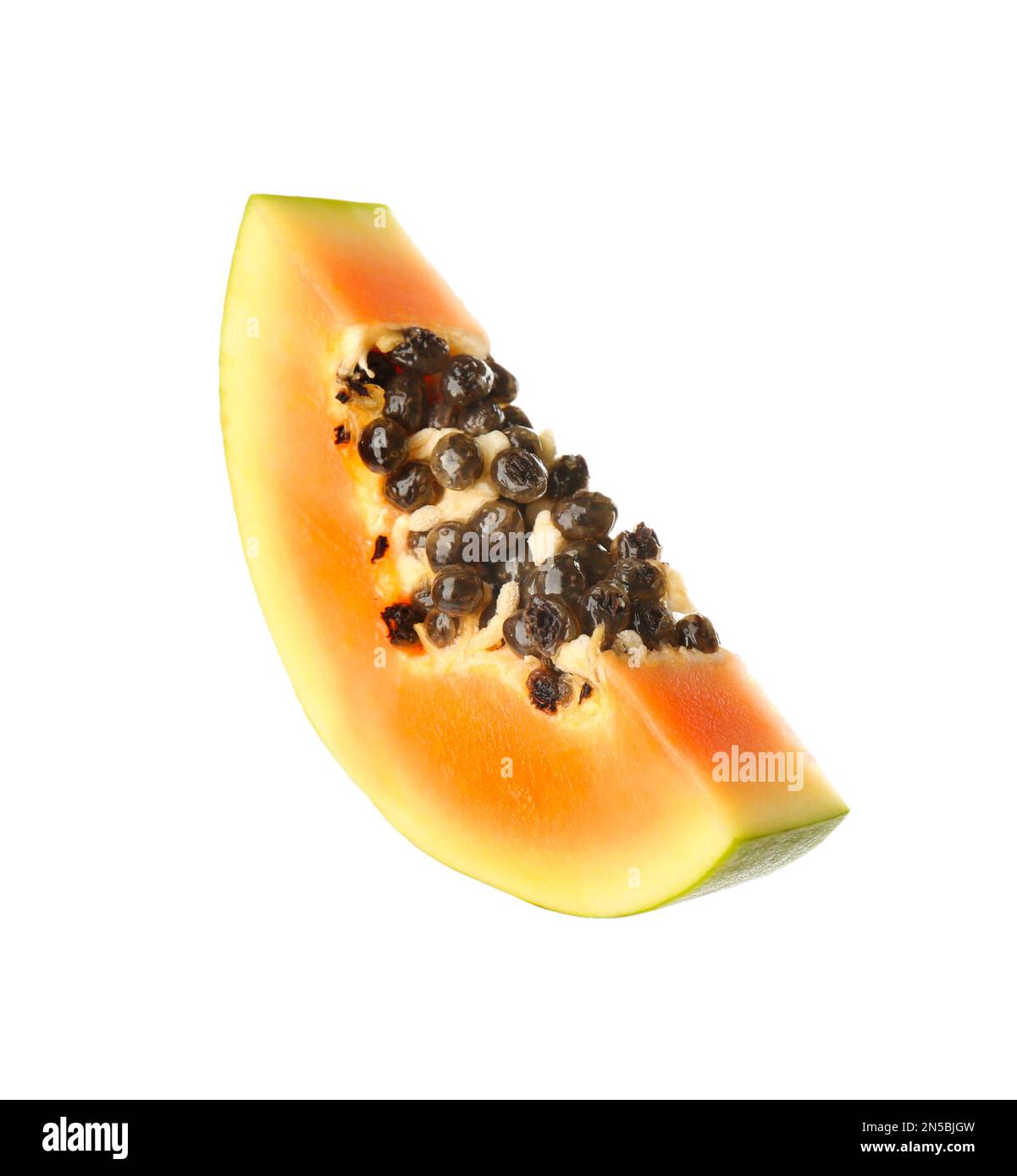 Fresh ripe papaya slice isolated on white Stock Photo - Alamy