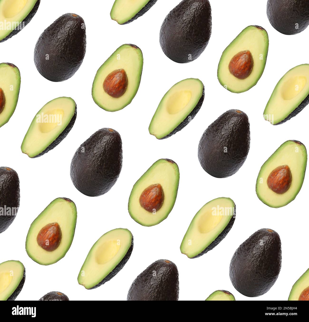 Set of ripe avocados on white background Stock Photo - Alamy
