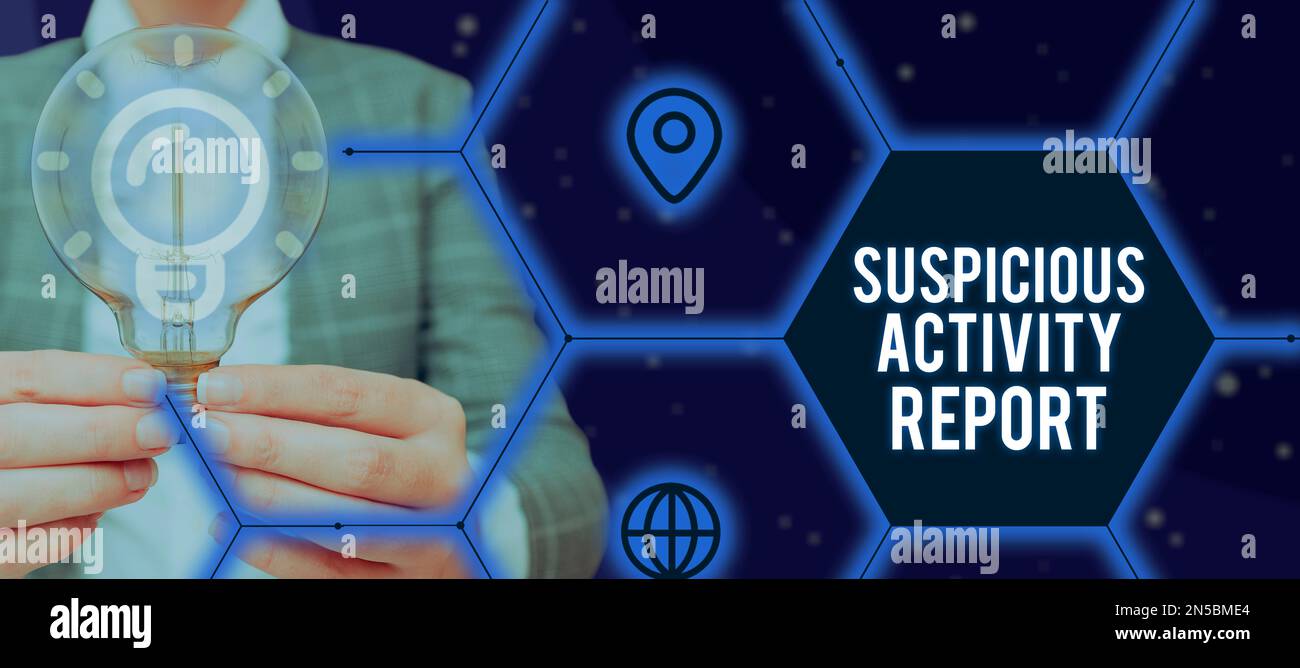 Conceptual display Suspicious Activity Report, Business showcase ...