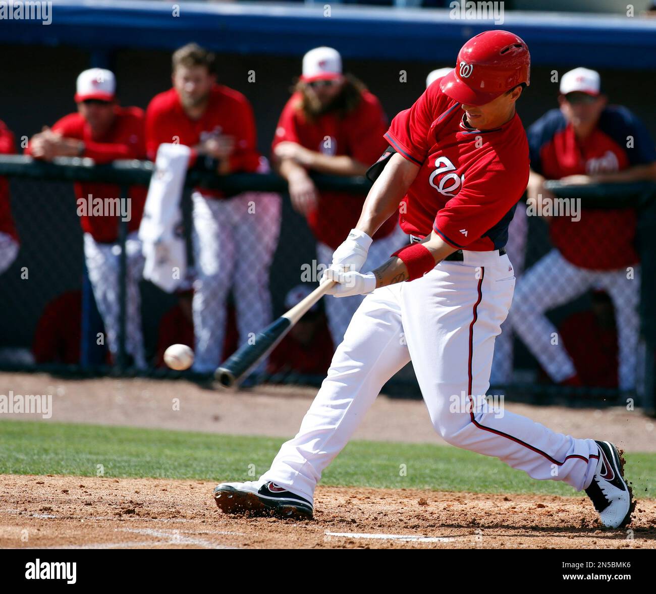 Washington Nationals' Zach Walters hits in the second inning of a ...
