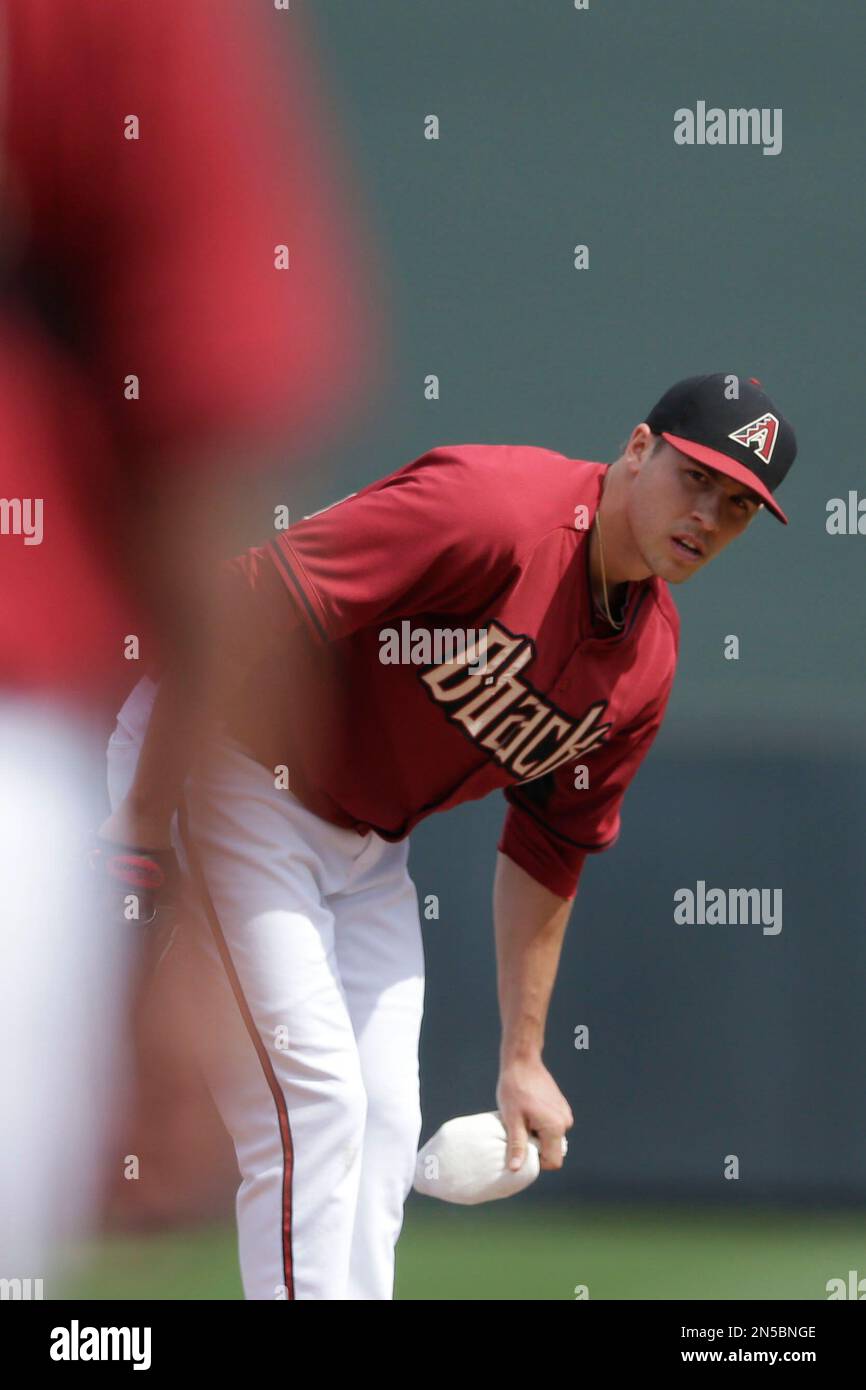 Arizona Diamondbacks starting pitcher Patrick Corbin pauses as he ...