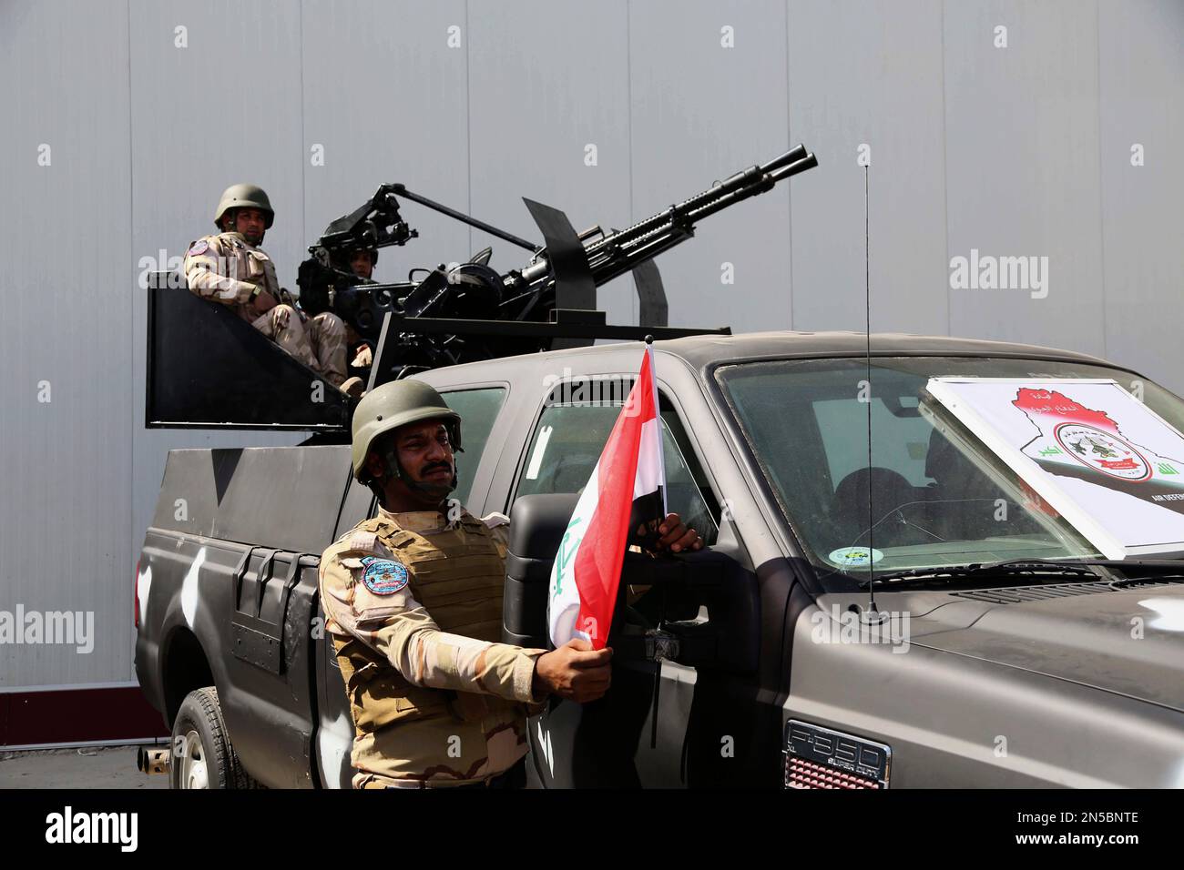 Weaponry is on display at a weapons exhibition organized by the Iraqi ...