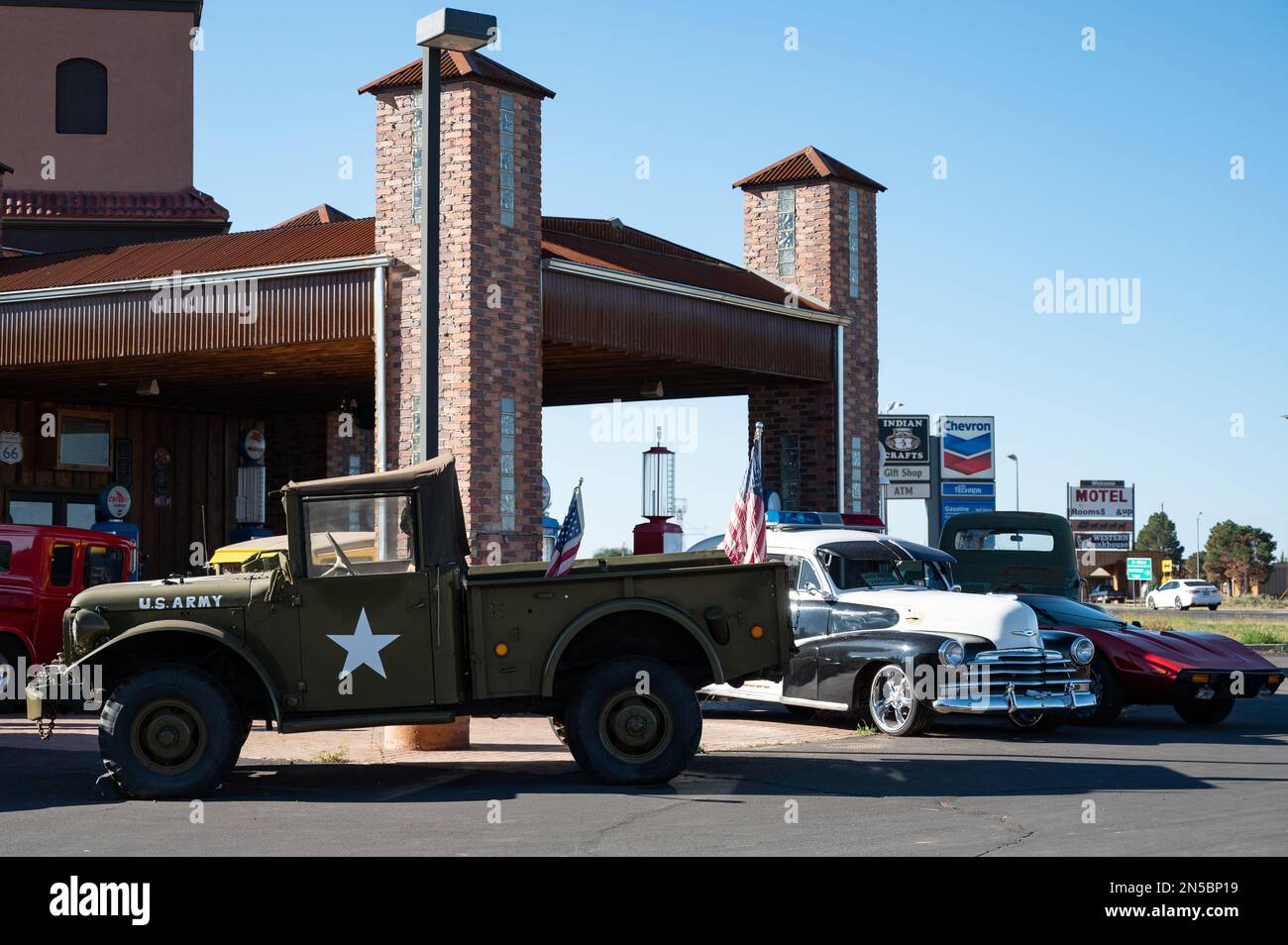 An old green Dodge M37 pickup military truck with the white star of the ...