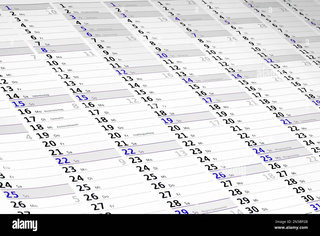 year calendar 2015 in German Stock Photo - Alamy