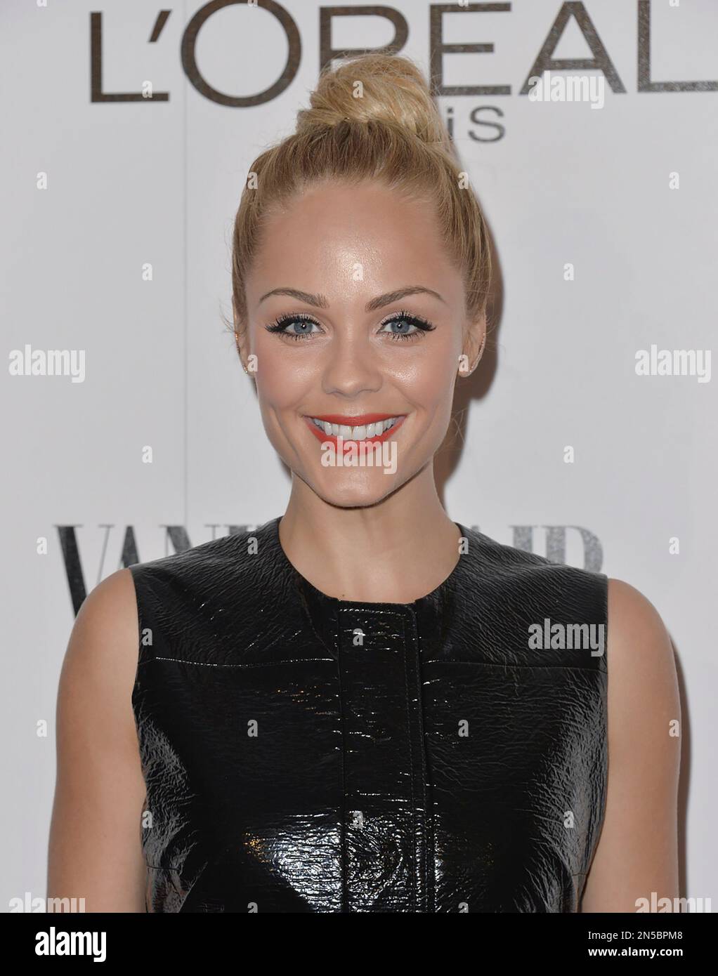 Actress Laura Vandervoort attends the Vanity Fair and L'Oreal Paris D.J ...