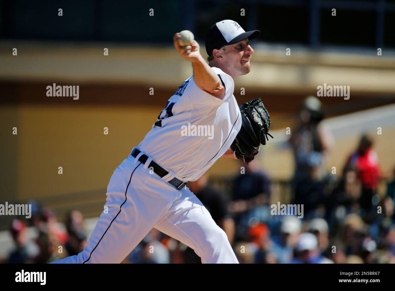 Detroit Tigers Starting Pitcher Max Scherzer Throws During The Second