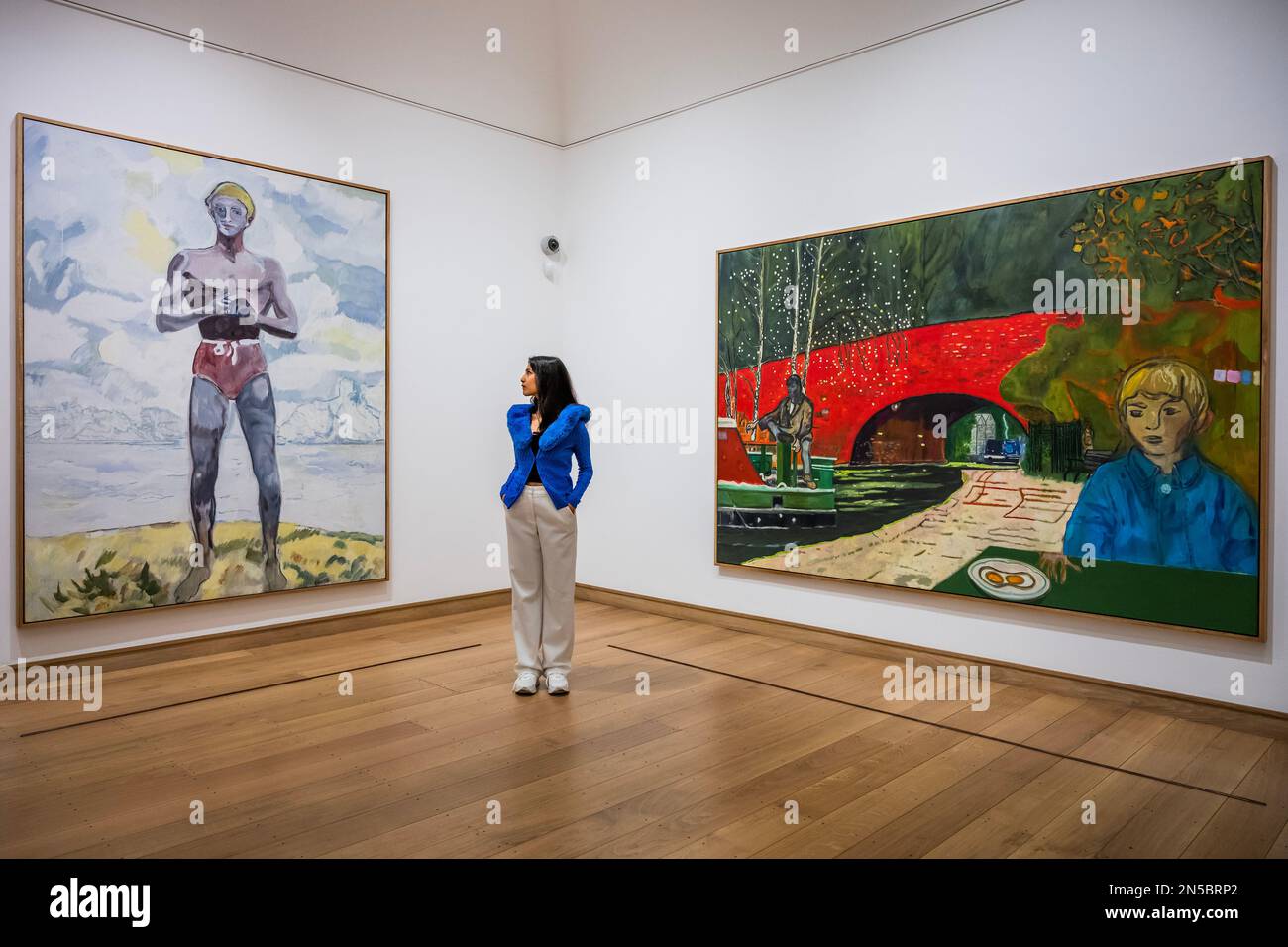 London, UK. 9th Feb, 2023. Bather, 2019-23 and Canal, 2023 - Peter Doig ...