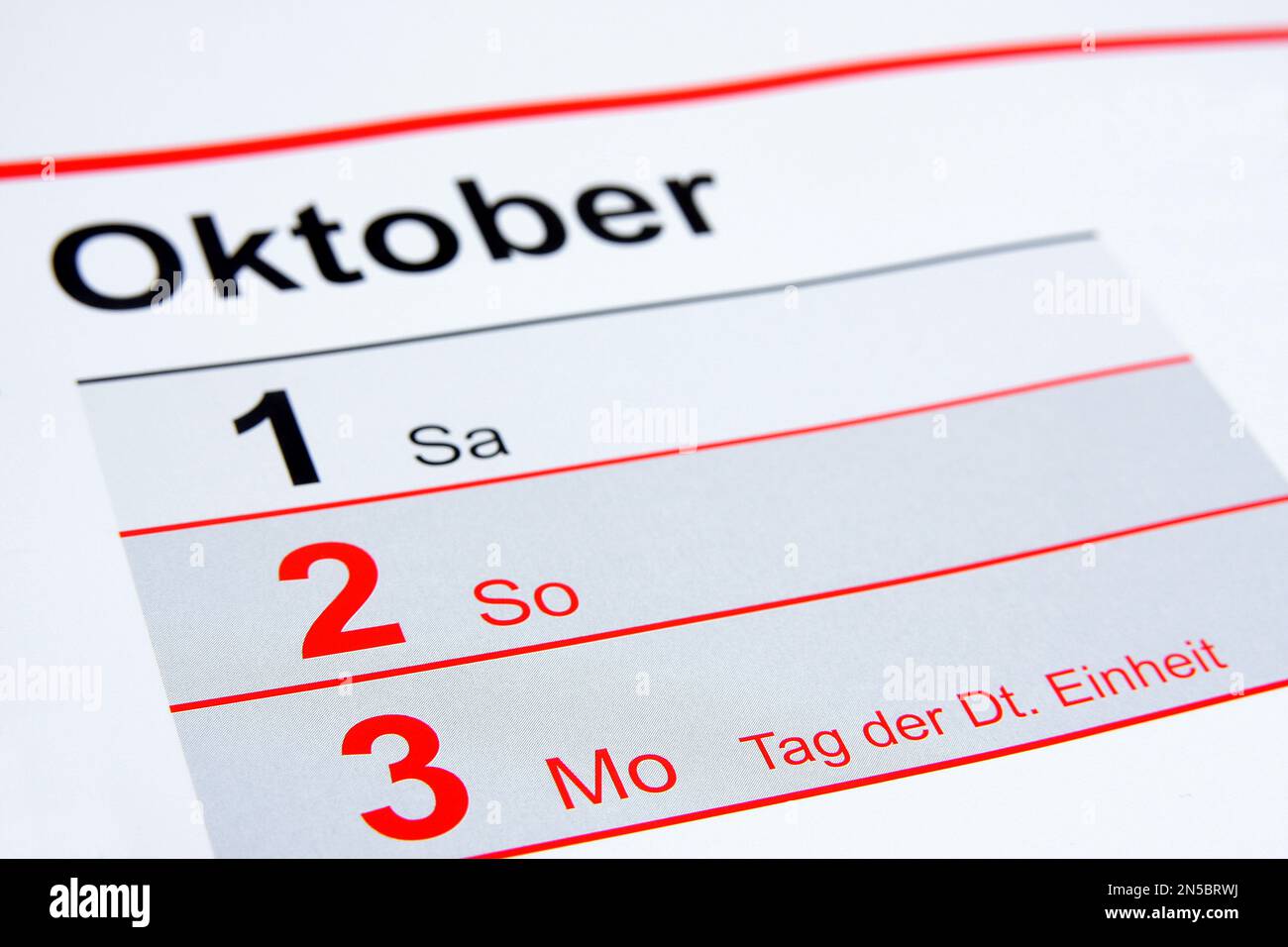 year calendar 2022 in German, German Day of Unity, October 3 Stock ...