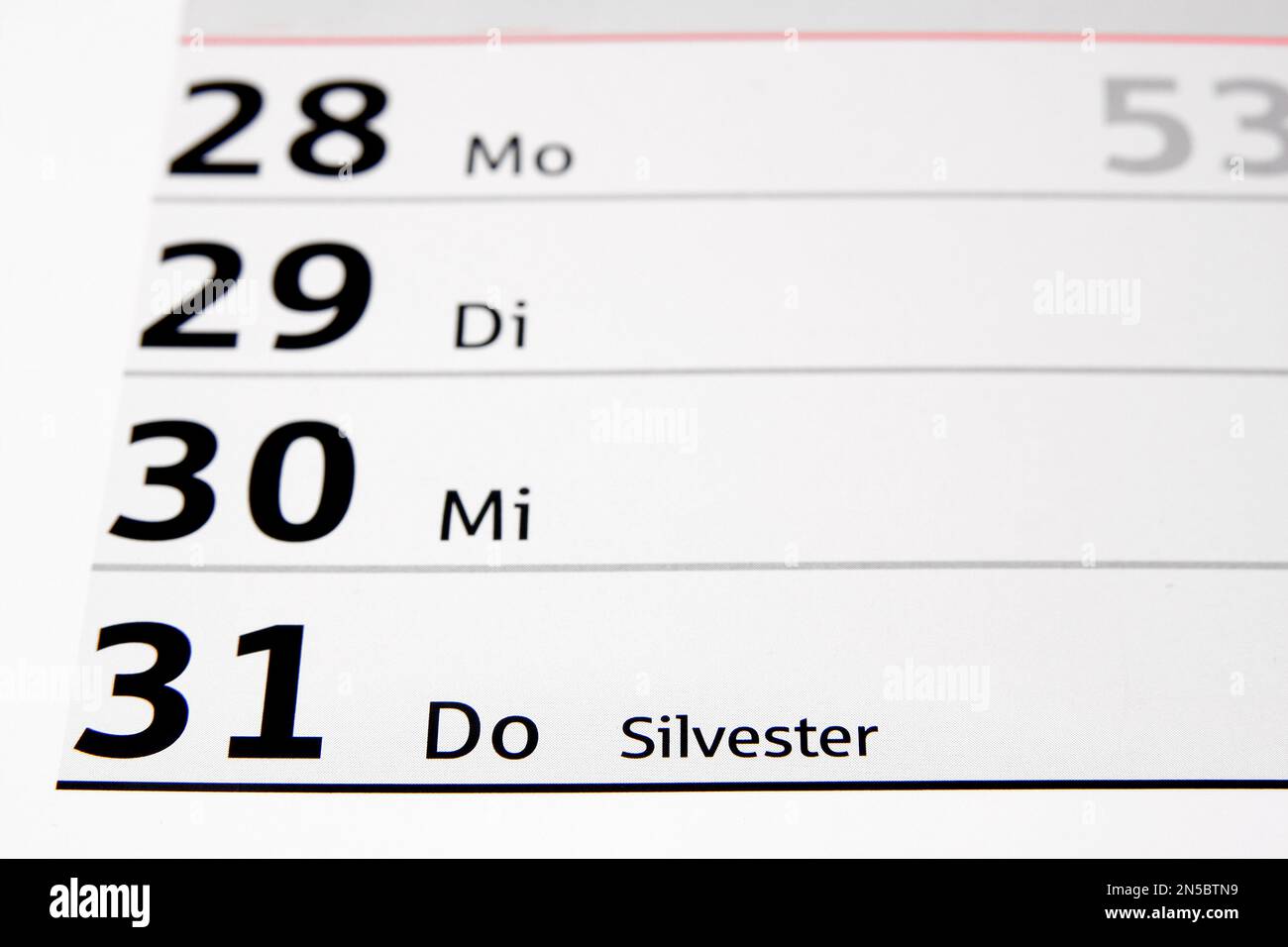 year calendar 2015 in German, sylvester, December 31th Stock Photo - Alamy