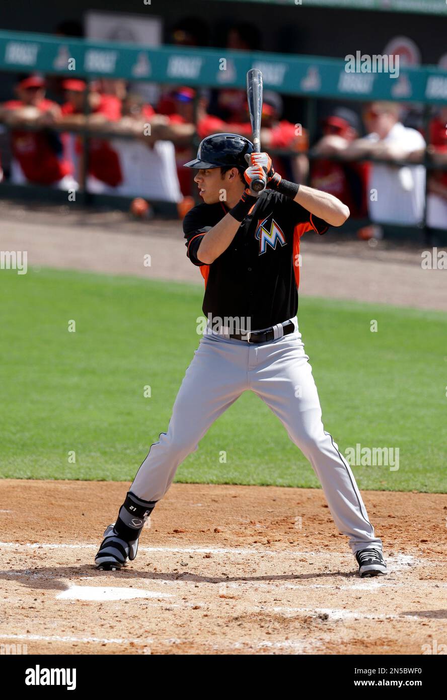Miami Marlins' Christian Yelich bats during the thrid inning of an ...