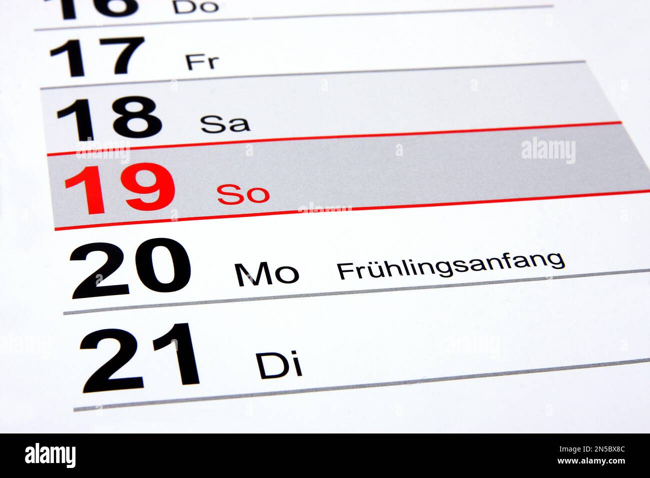 year calendar 2023 in German, beginning of spring, march 20 Stock Photo ...