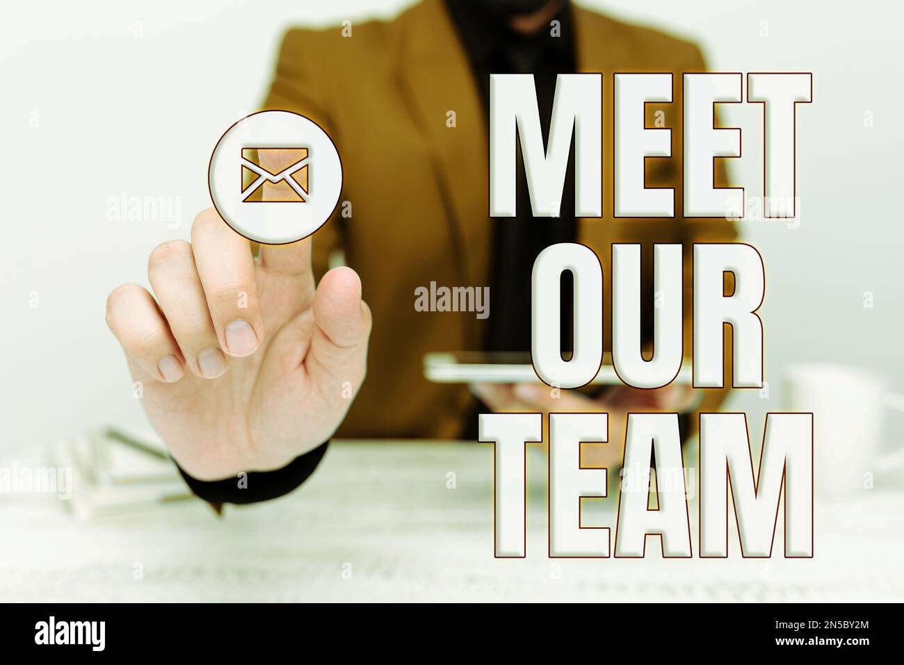 Text caption presenting Meet Our Team, Word for introducing another ...