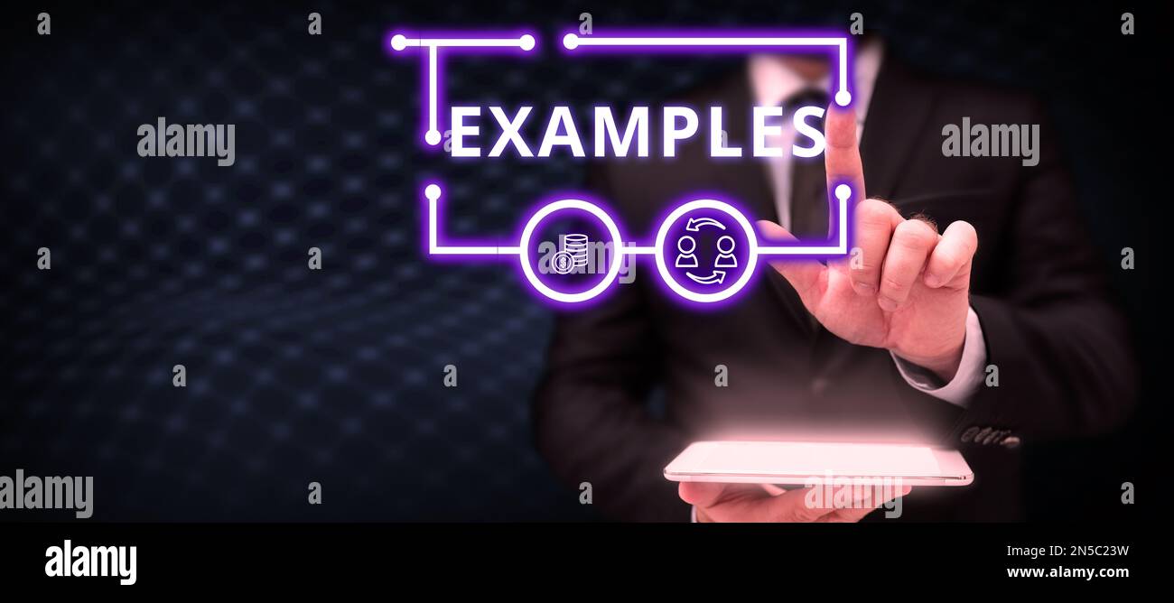 Hand writing sign Examples, Word for photo Sample Model to follow Guide ...