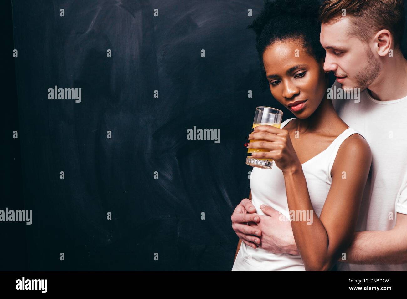Couple in love, tender hug and care of partner Stock Photo - Alamy