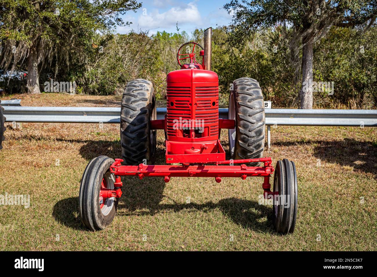 Fort Meade, FL - February 22, 2022: High perspective front view of a ...