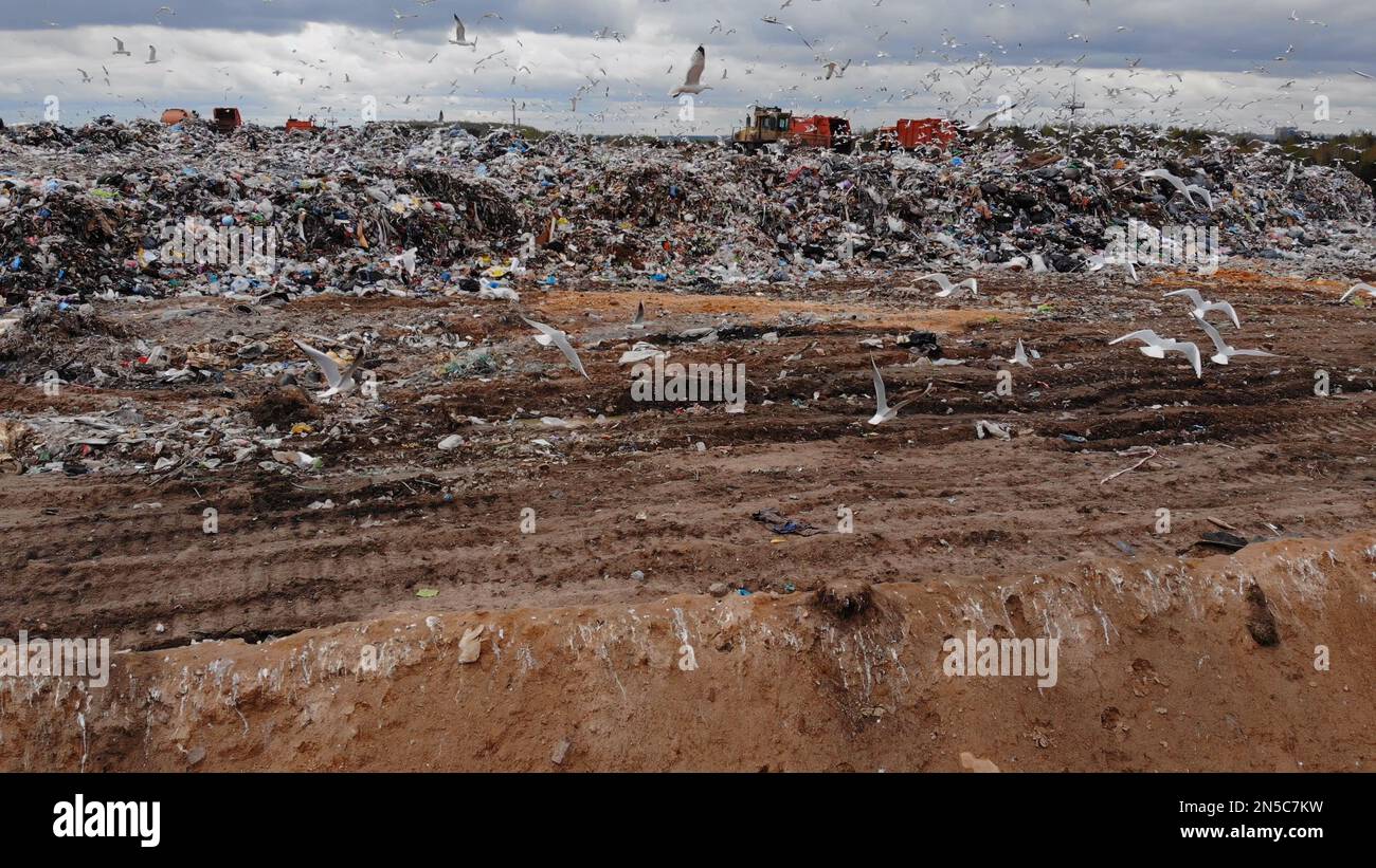 Aerial view landfill plastic bags hi-res stock photography and images ...