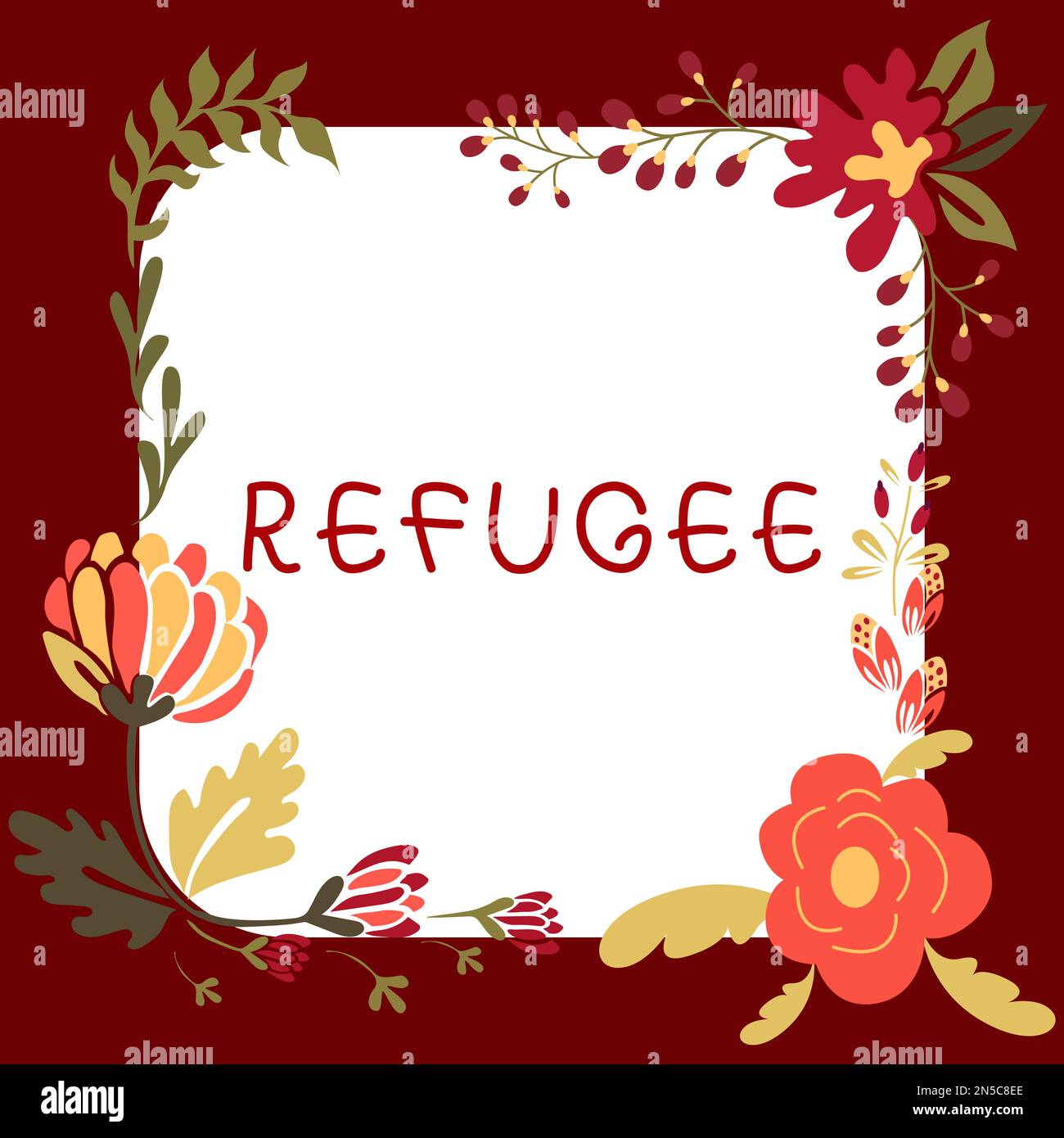 Writing displaying text Refugee, Business overview refer to movements ...