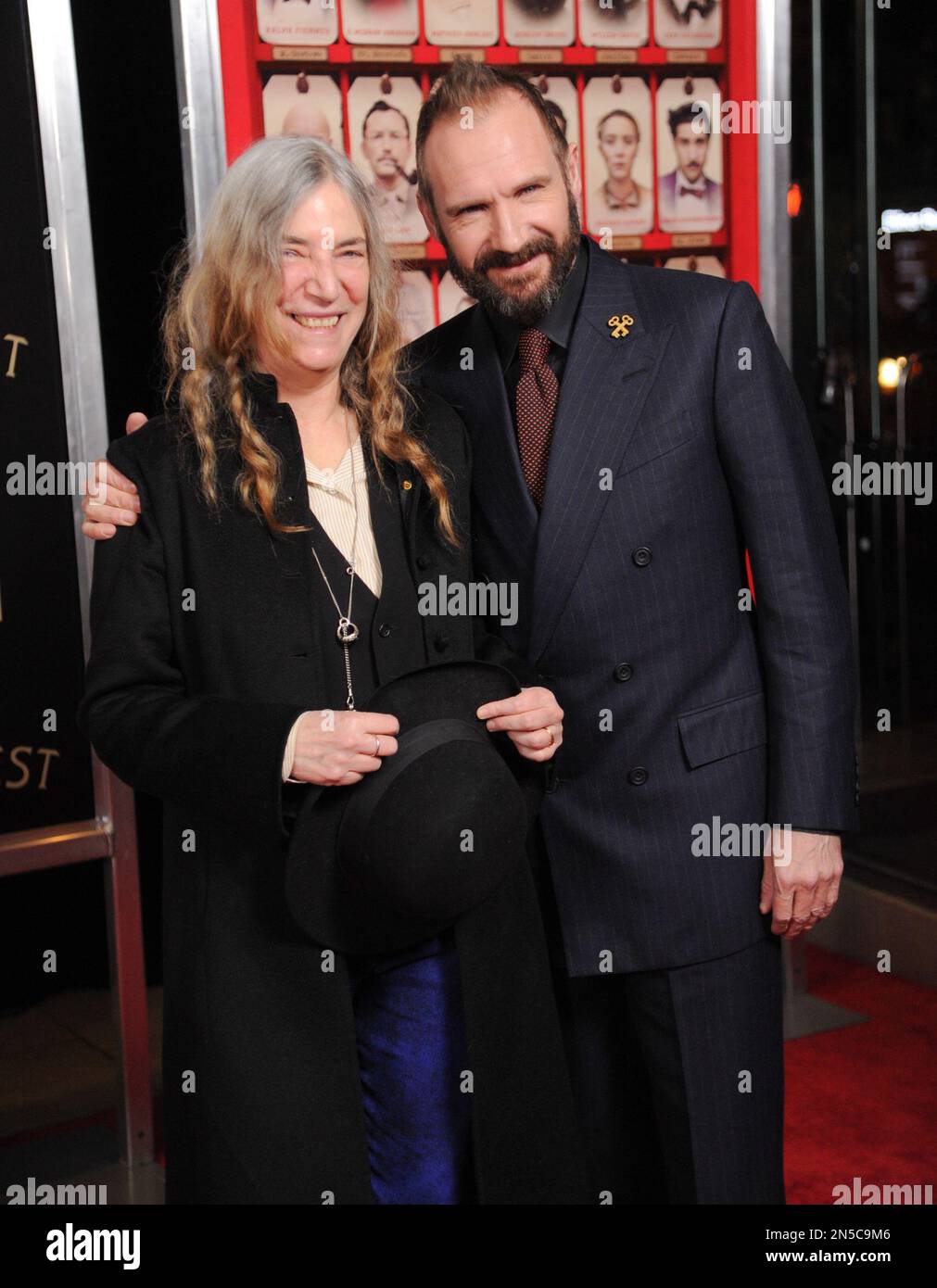Singer Patti Smith, left, and actor Ralph Fiennes attend the premiere ...