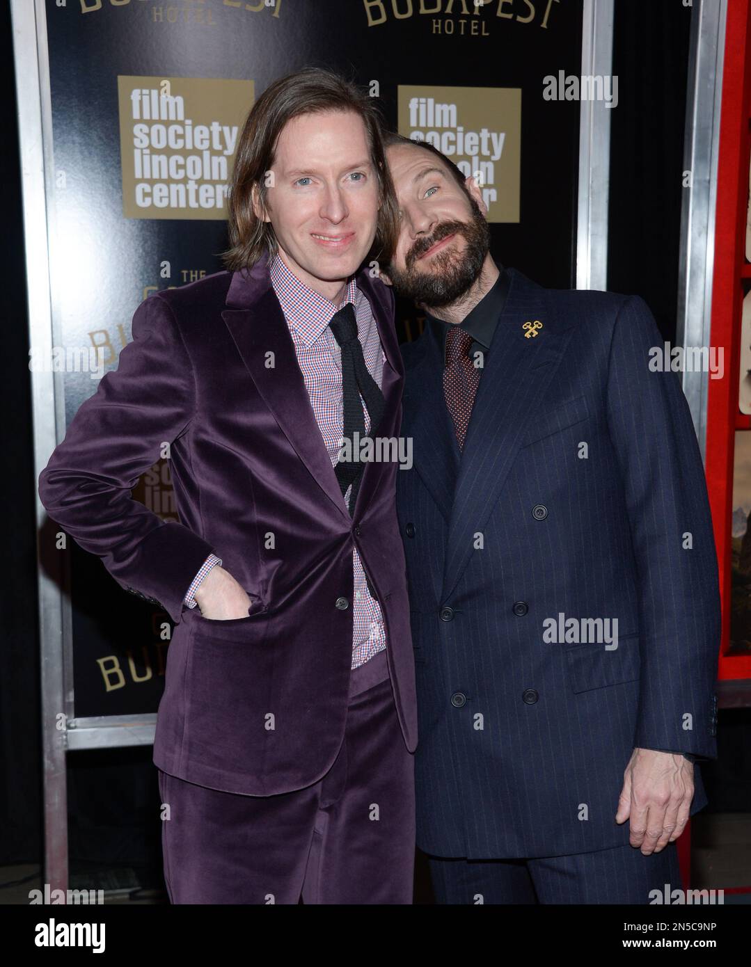 Writer-director Wes Anderson, left, and actor Ralph Fiennes attend the ...