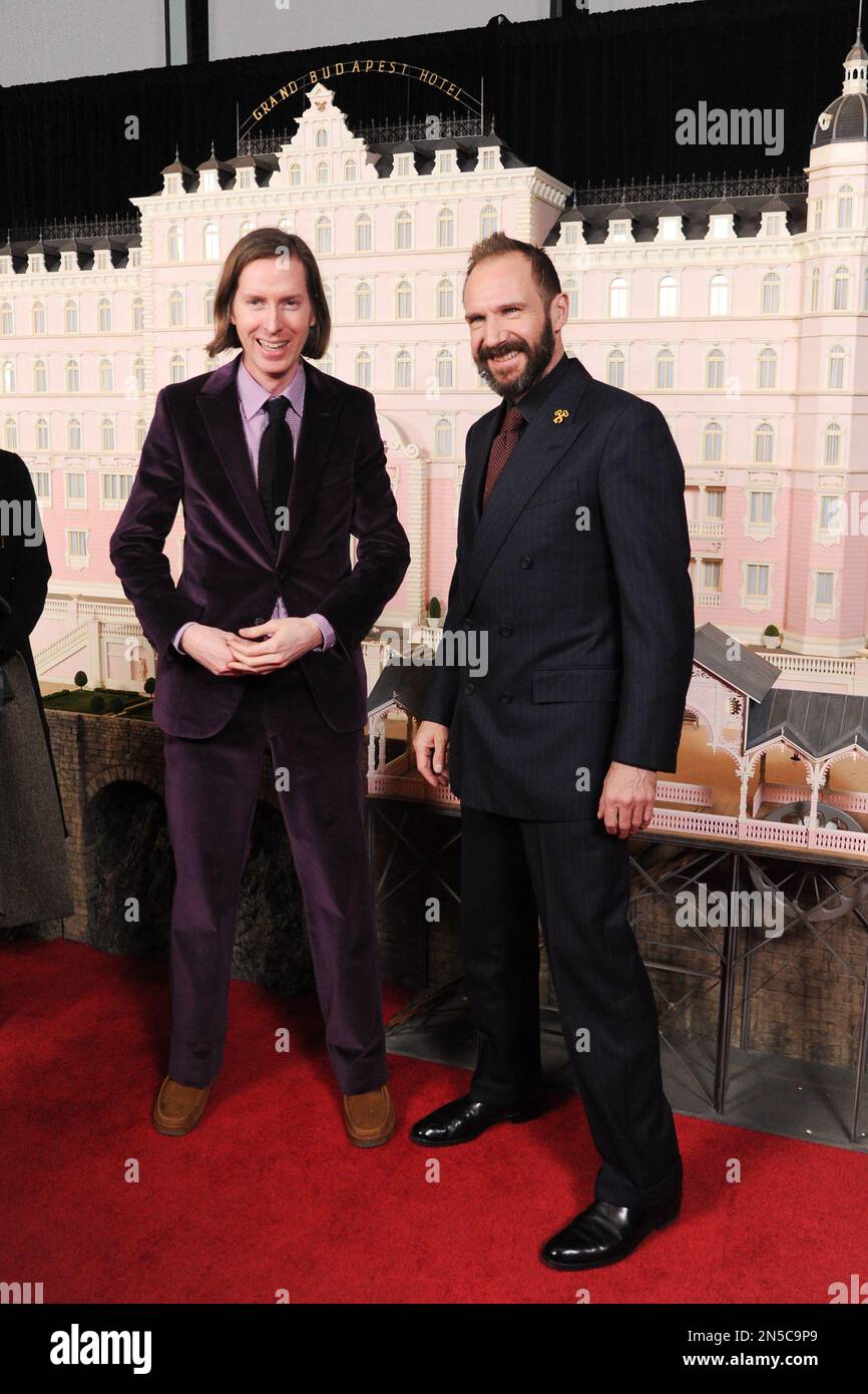 Writer-director Wes Anderson, left, and actor Ralph Fiennes attend the ...