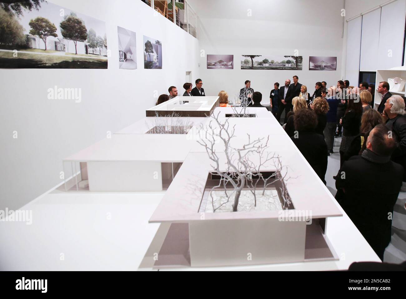 The architectural model during a party to unveil the design by the Los ...