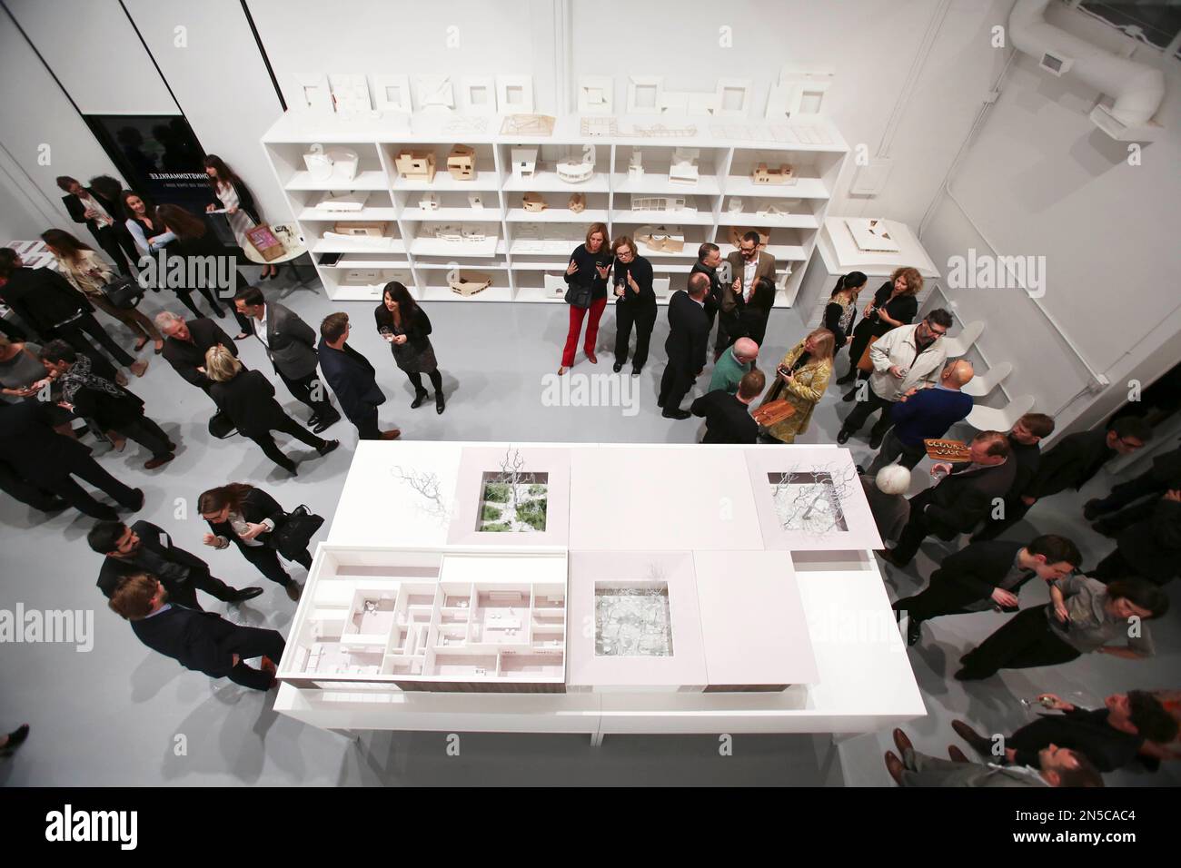 The architectural model during a party to unveil the design by the Los ...