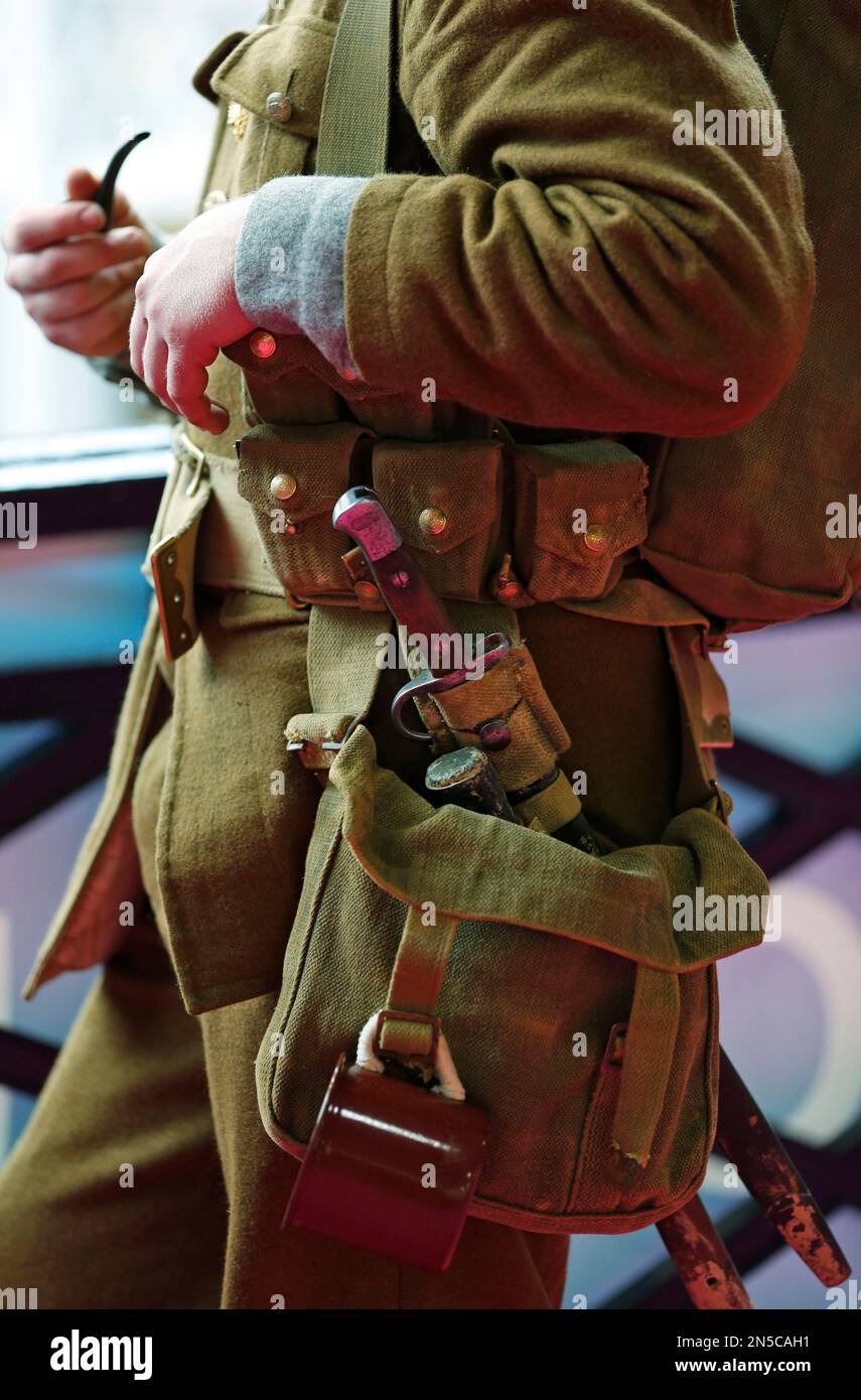 In this Thursday, Feb. 20, 2014 photo, Robin Young, wearing a replica ...