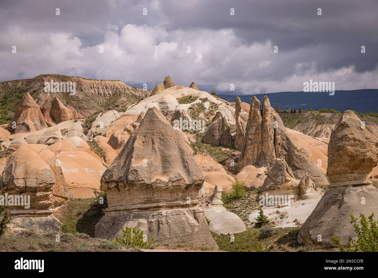 Fairytale Chimneys in the Kepez Sarica Valley, Cappadocia, Turkey Stock ...