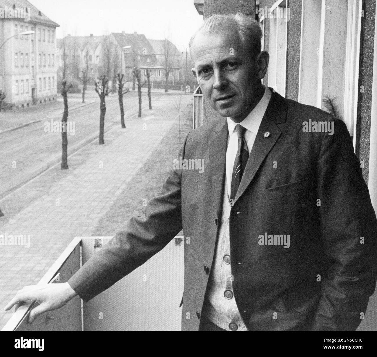 Hans Georg Henke at home in Finsterwalde in East Germany on Feb. 19 ...