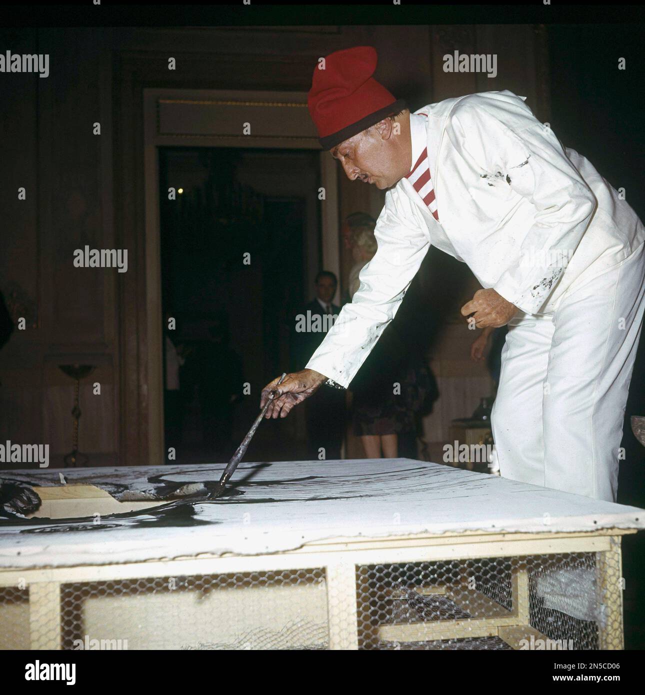 Spanish painter Salvador Dali, wearing a Venice gandolier's costume and ...