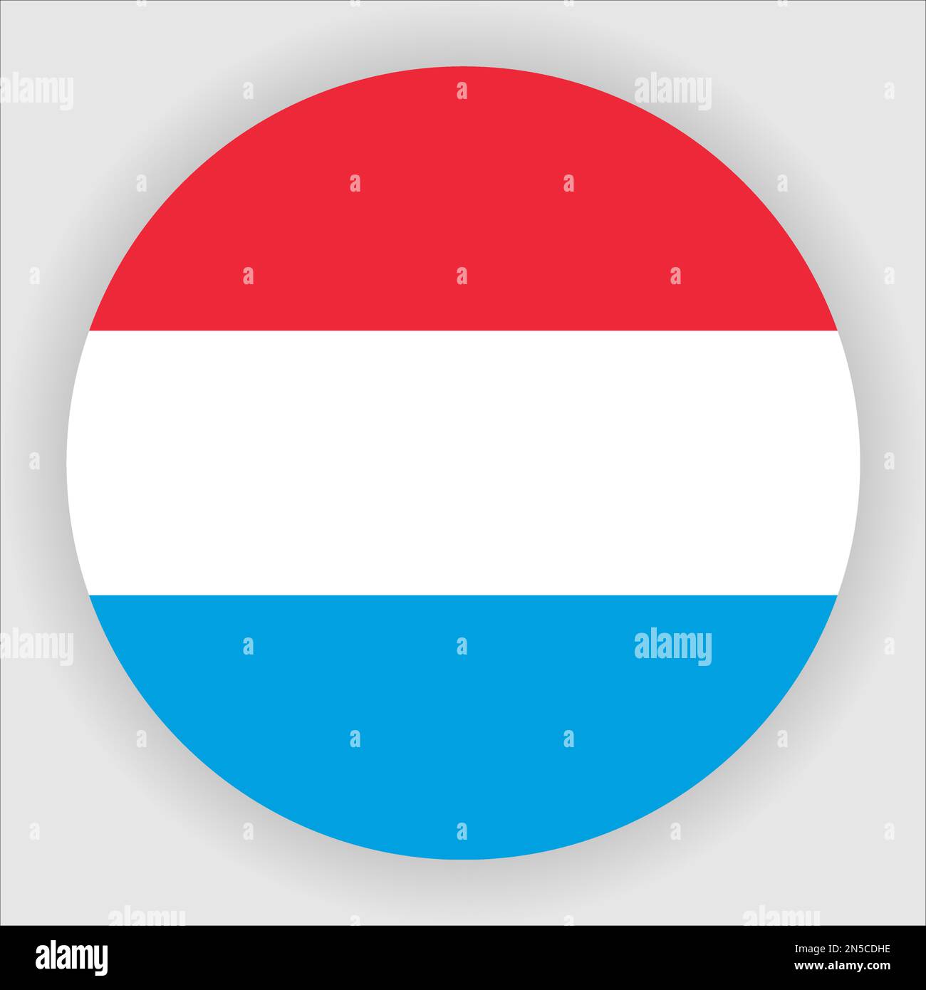 Luxembourg Flat Rounded Flag Icon Button Vector Stock Vector Image