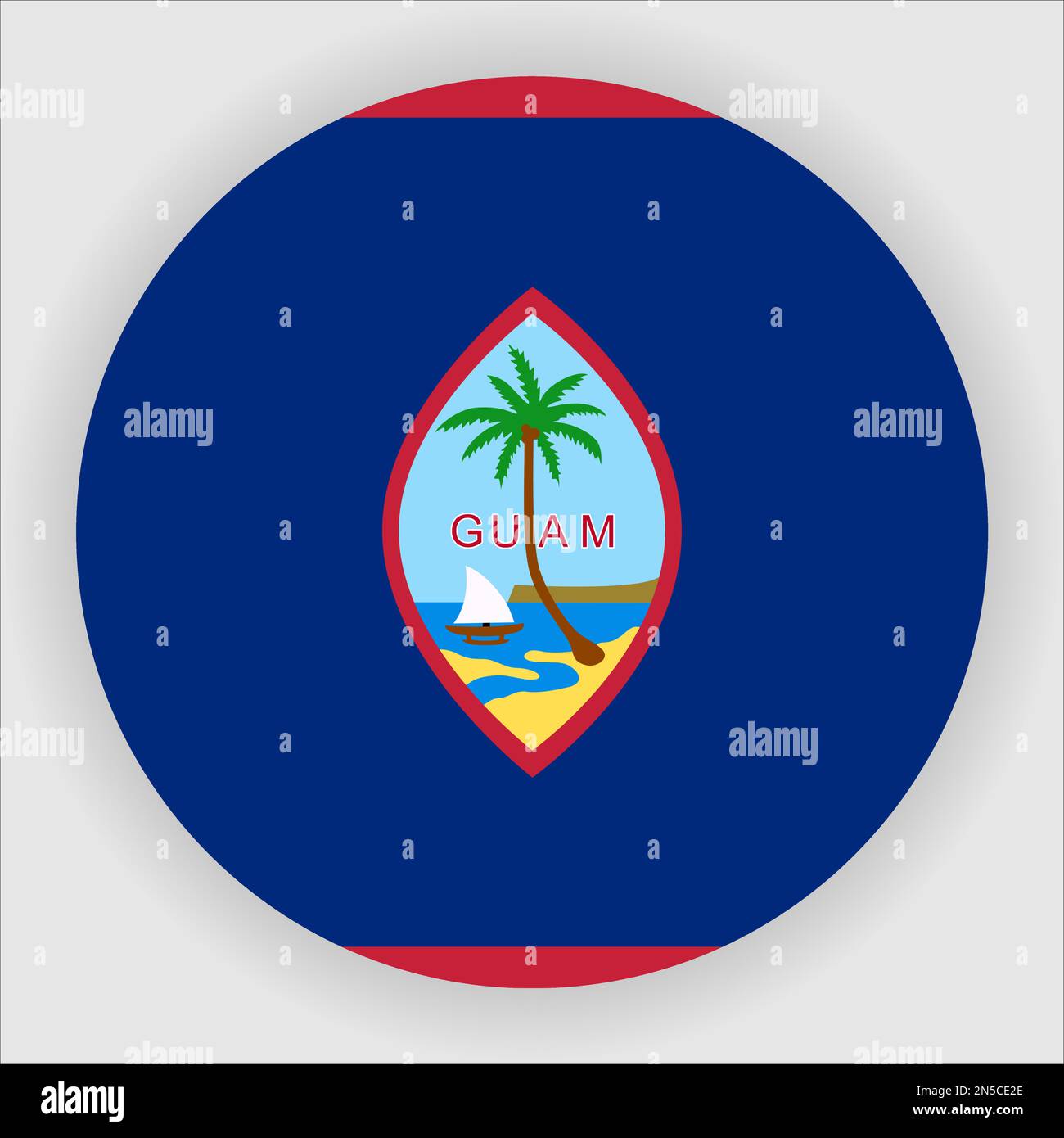 Guam Flat Rounded Flag Icon Button Vector Stock Vector Image And Art Alamy