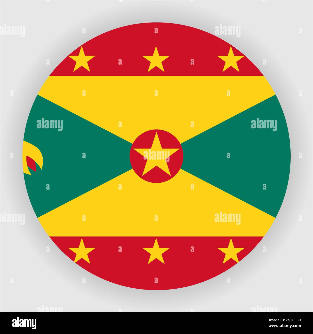 Grenada Flat Rounded Flag Icon Button Vector Stock Vector Image And Art
