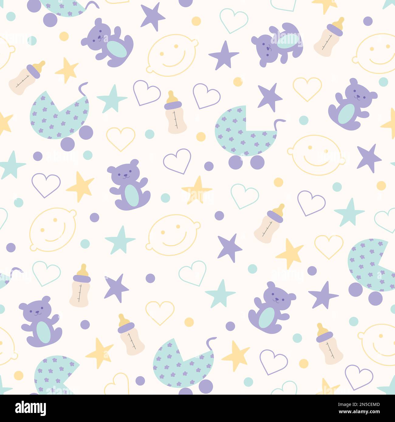 Cute baby seamless pattern for decoration, children's room, blankets ...