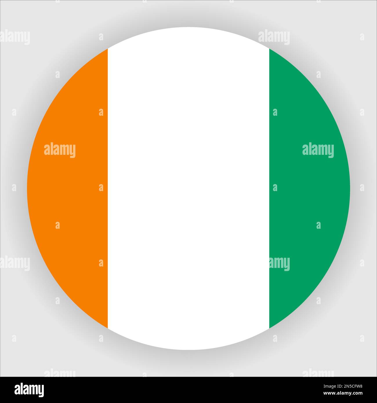 Ivory Coast Flat Rounded Flag Icon Button Vector Stock Vector Image ...