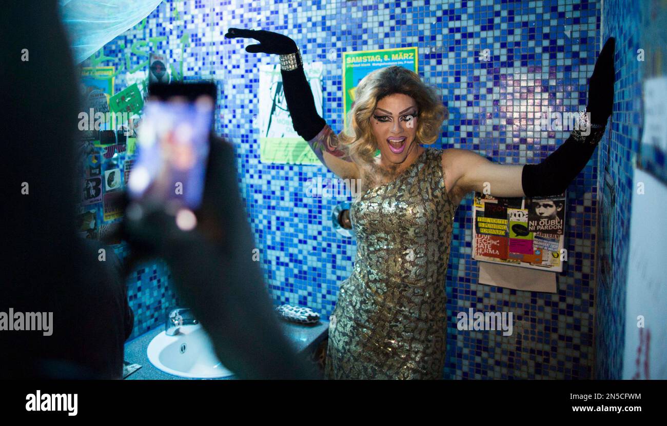 Berlin-based Drag Queen Pansy from San Francisco poses backstage before ...