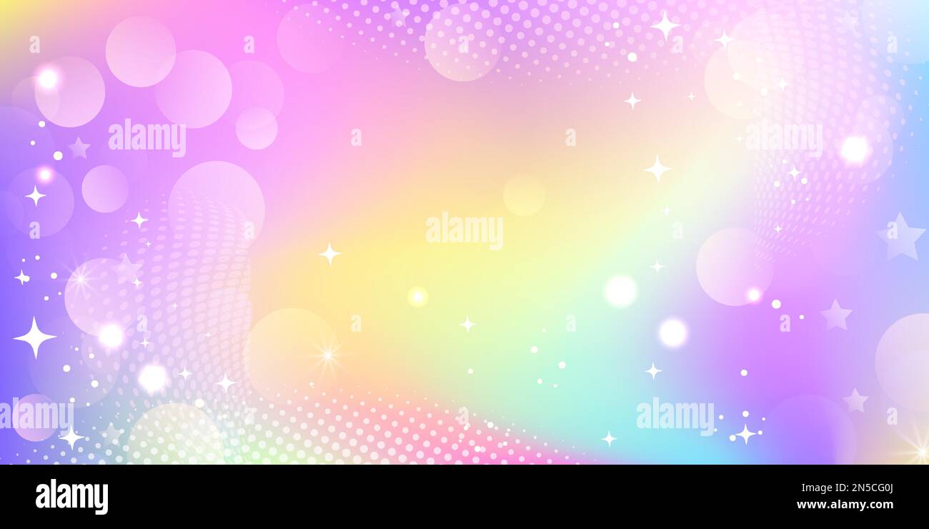 Fantasy rainbow magic pink sky in sparkling stars Stock Vector Image ...
