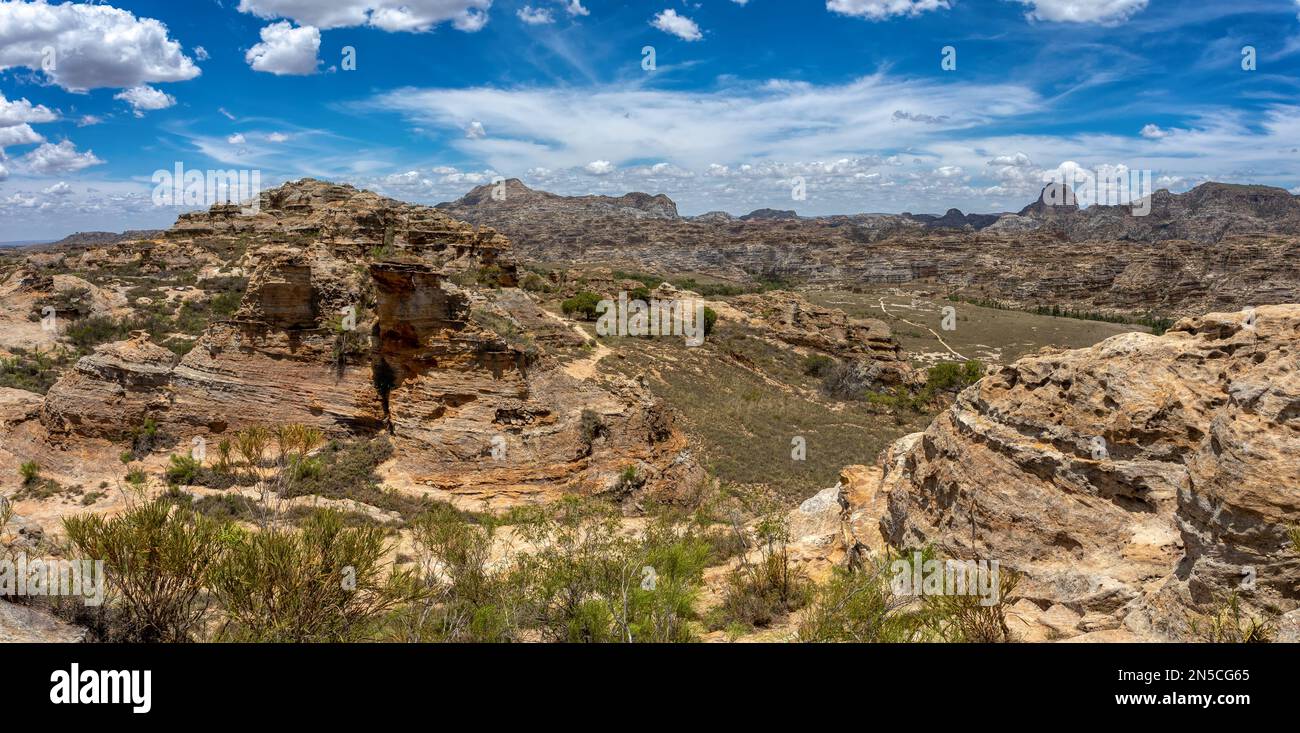 Isalo National Park in Ihorombe Region. Wilderness landscape with water ...