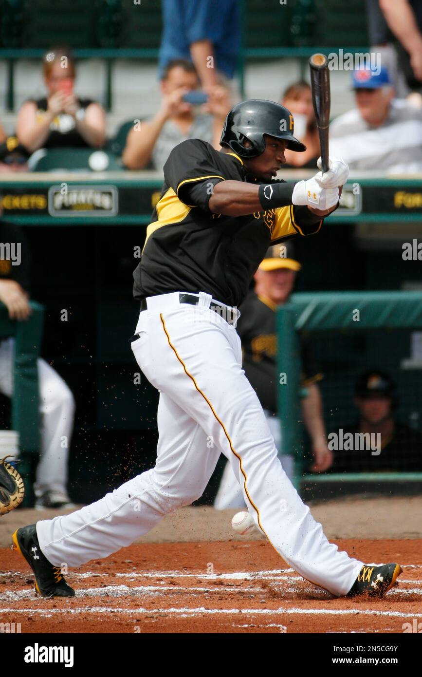 Pittsburgh Pirates' Gregory Polanco fouls a ball off during the team's ...
