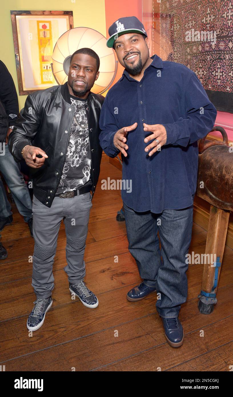 Ice Cube and Kevin Hart arrive at the VIP screening of Ride Along at ...