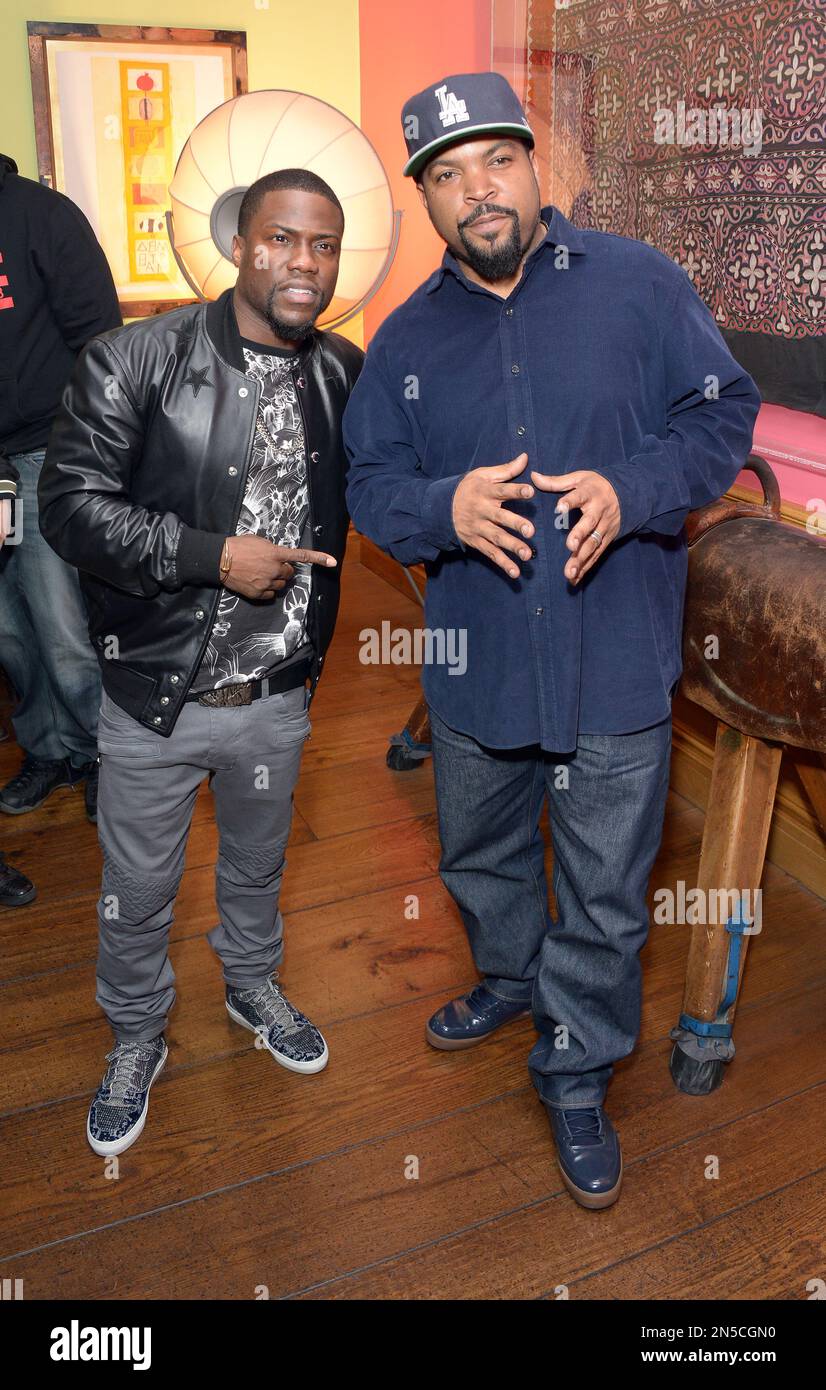 Ice Cube and Kevin Hart arrive at the VIP screening of Ride Along at ...