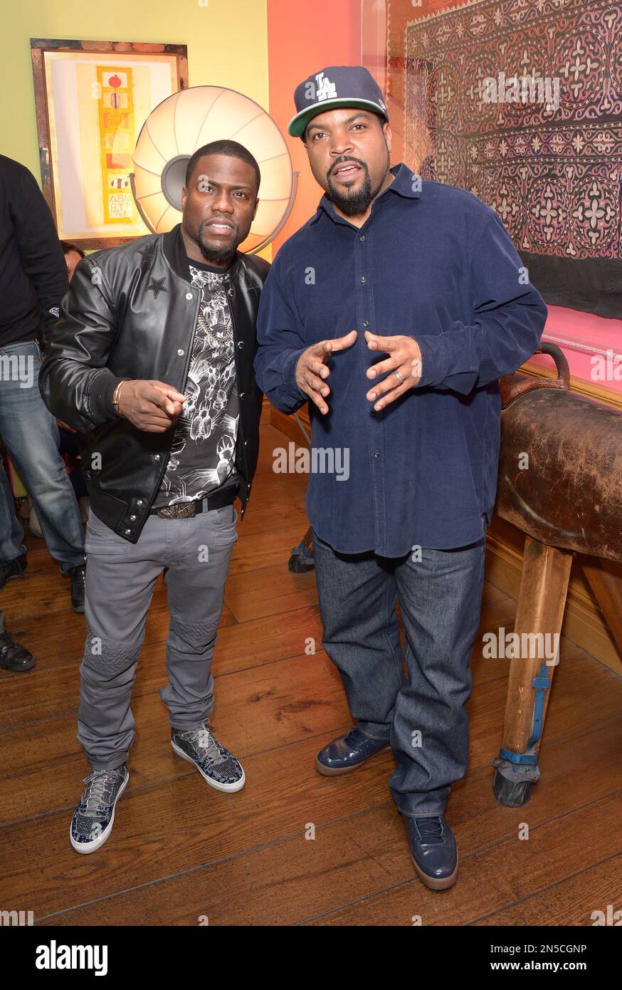 Ice Cube and Kevin Hart arrive at the VIP screening of Ride Along at ...