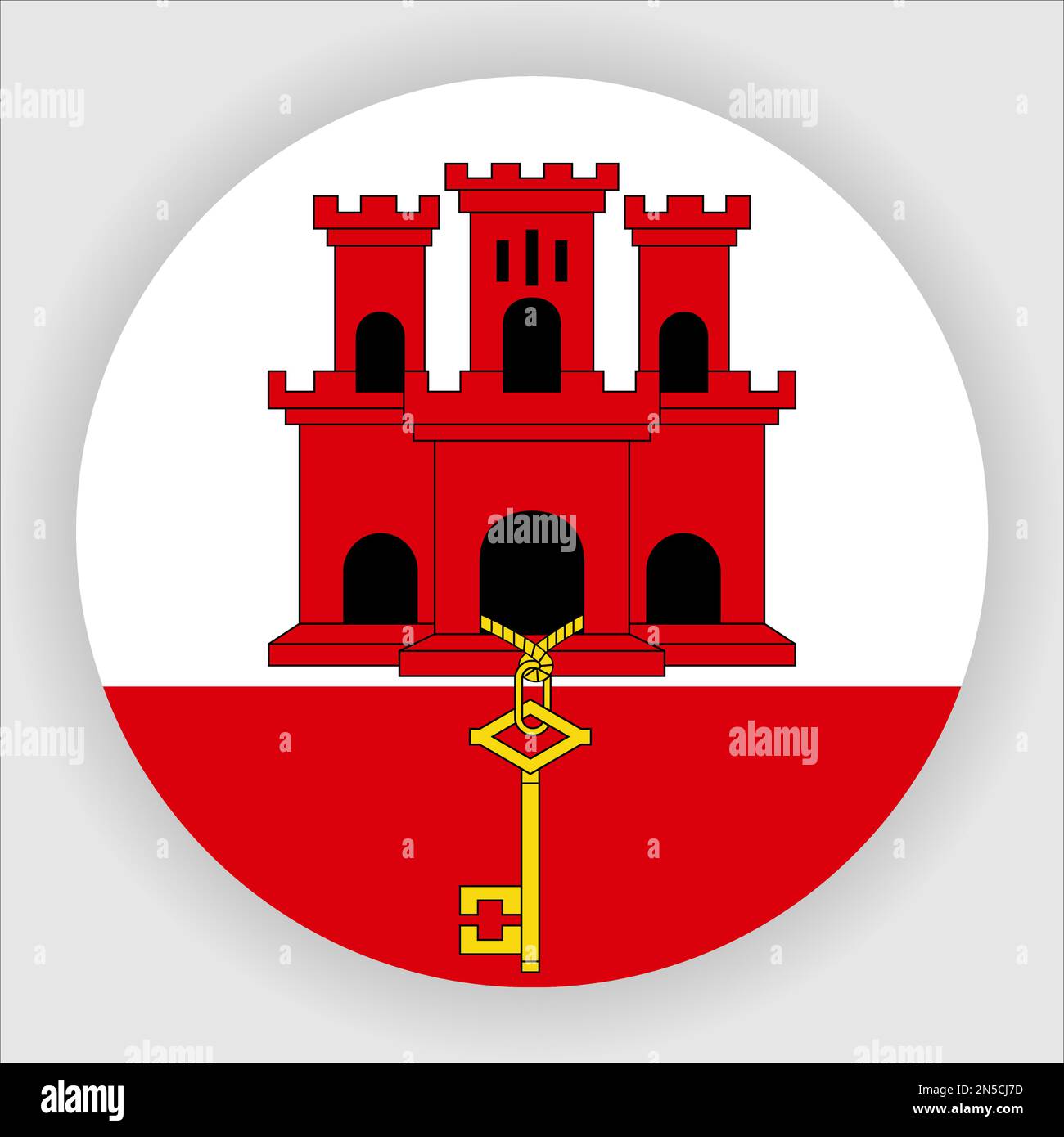 Gilbraltar Flat Rounded Flag Icon Button Vector Stock Vector Image