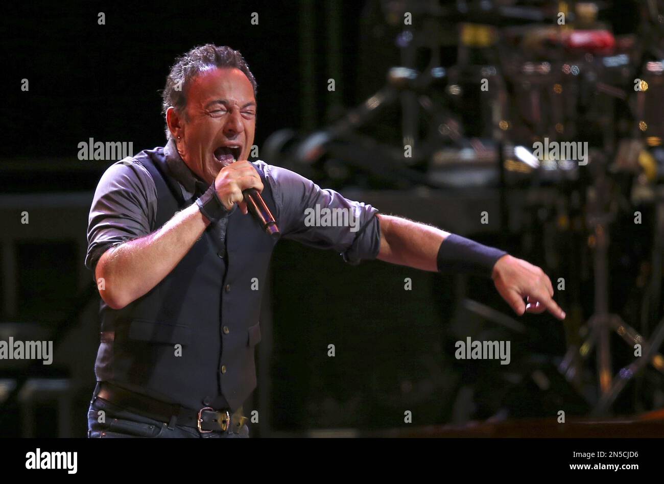 Bruce Springsteen performs with the E Street Band on stage in Sydney ...