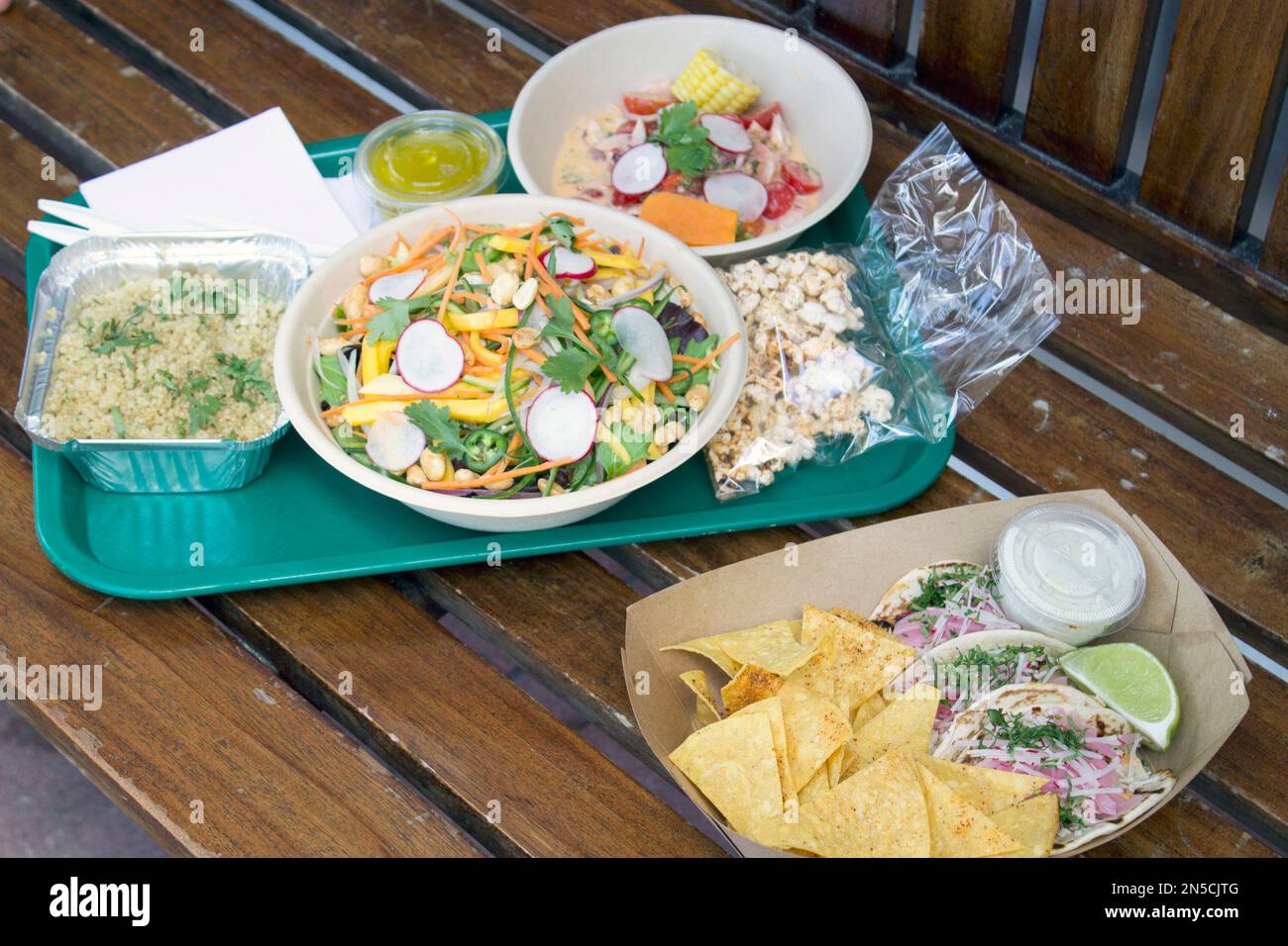 This Thursday, Feb. 20, 2014 photo shows food from the My Ceviche ...