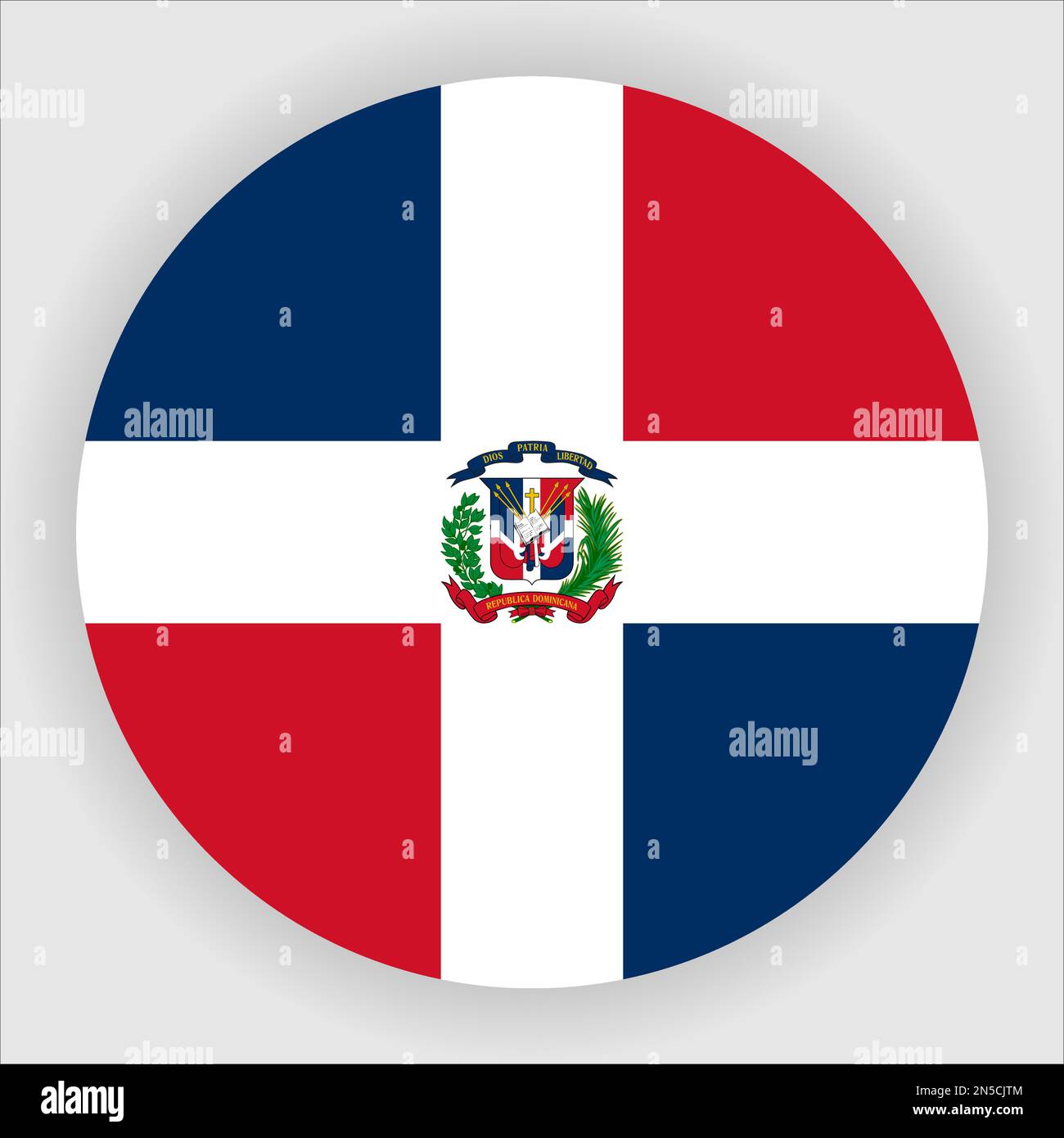 Dominican Republic Flat Rounded Flag Icon Button Vector Stock Vector
