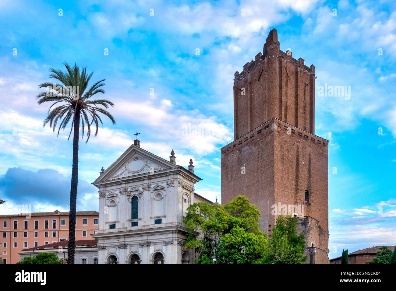 View of Santa Caterina a Magnanapoli and the Torre delle Milizie, Rome ...