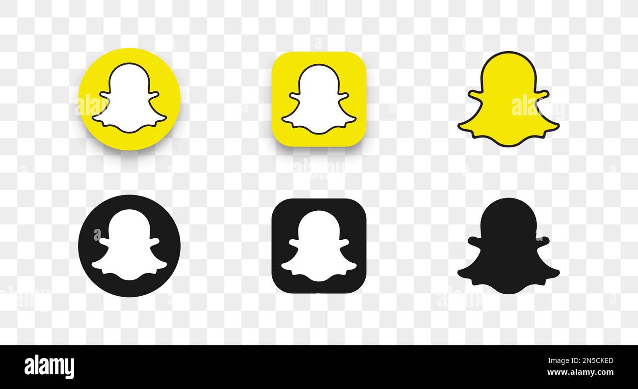 Snapchat logo icons collection in different style. Social network icons ...