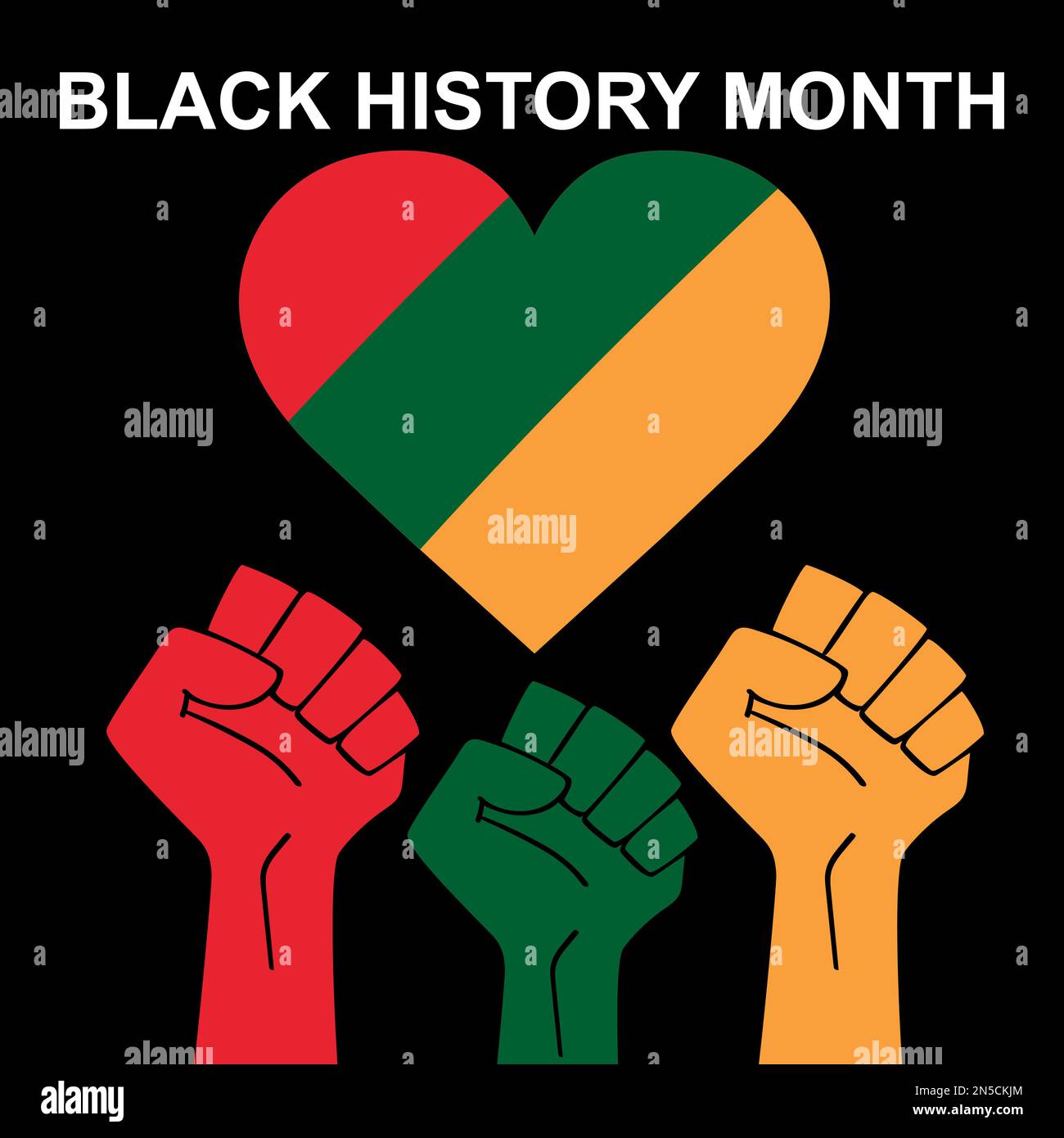 Black history month. African American History. Green, yellow and red ...